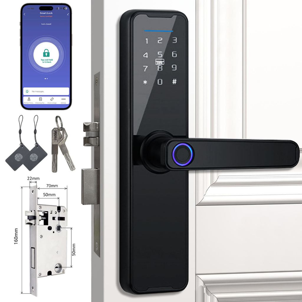 Jual Handle Pintu Smart Door Lock lock fingerprint door handle Digital ...