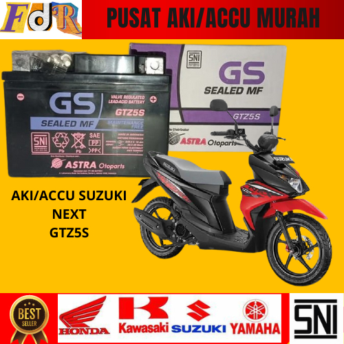 Jual AKI MOTOR SUZUKI NEX GS ASTRA GTZ5S ORIGINAL ACCU KERING TERBAIK ...