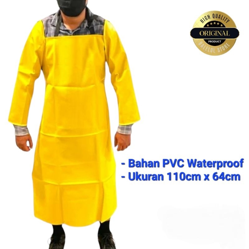 Jual Apron Waterproof Anti Air 110cm x 64cm Celemek PVC Satu Set Dengan ...