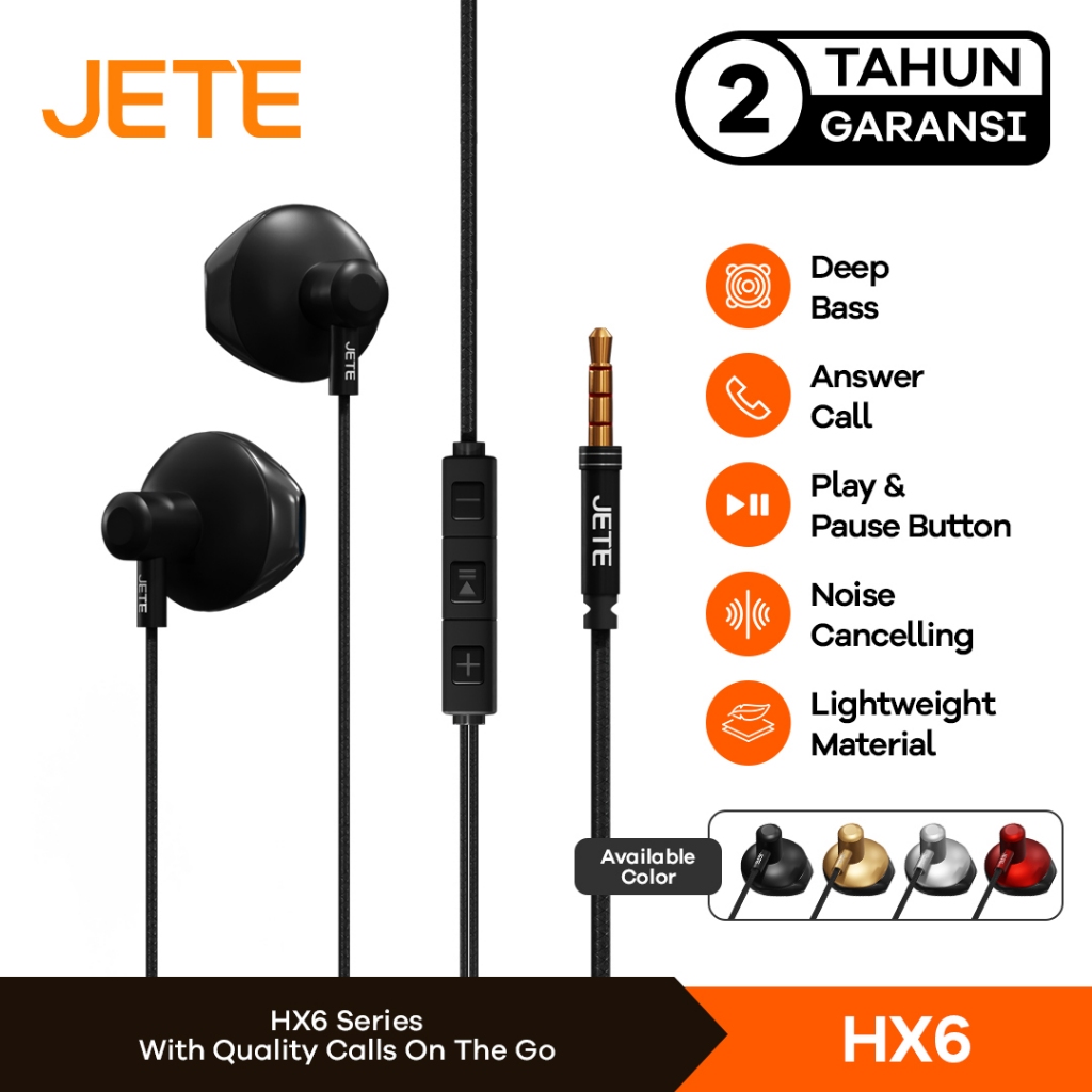 Jual Headset Earphone Stereo JETE HX6 - Garansi 2 Tahun | Shopee Indonesia
