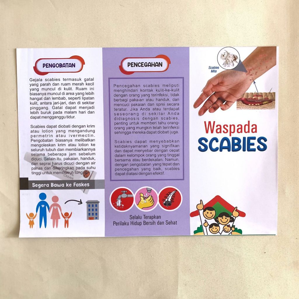 Jual Leaflet Waspada Scabies | Leaflet Kesehatan | Brosur Waspada ...