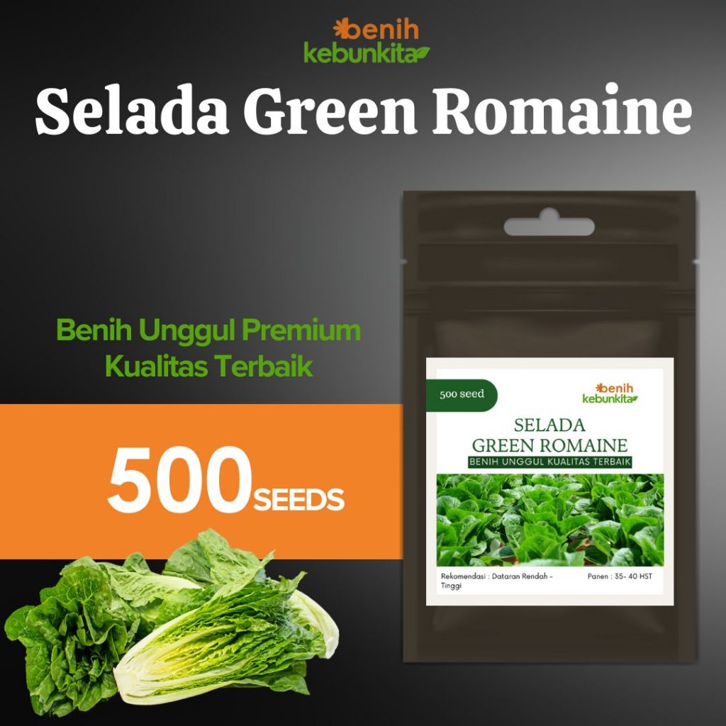 Jual Biji Benih Bibit Tanaman Sayuran Selada Green Romaine Unggul Kemasan Premium Aluminium Foil ...