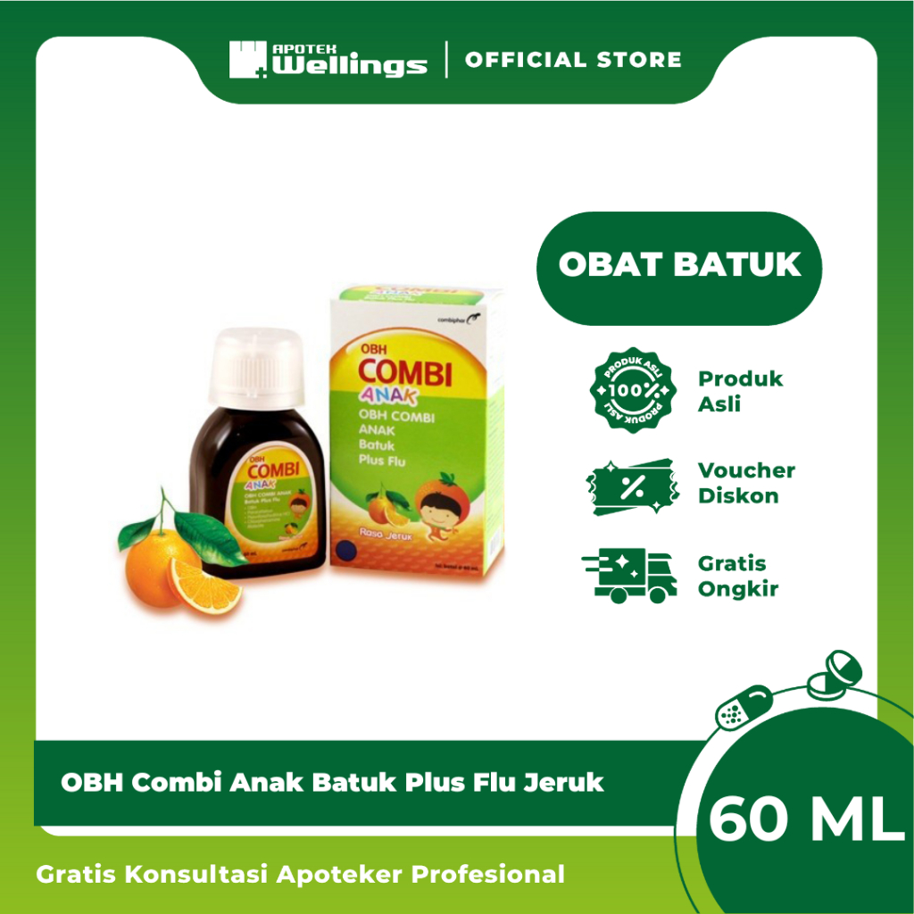 Jual OBH Combi Anak Batuk Plus Flu Jeruk 60 ml | Shopee Indonesia