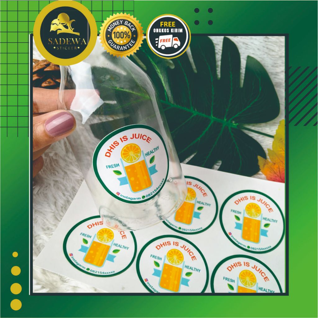 Jual STIKER MINUMAN BOTOL CUP JUS CETAK STICKER KEMASAN ANTI AIR BAHAN ...