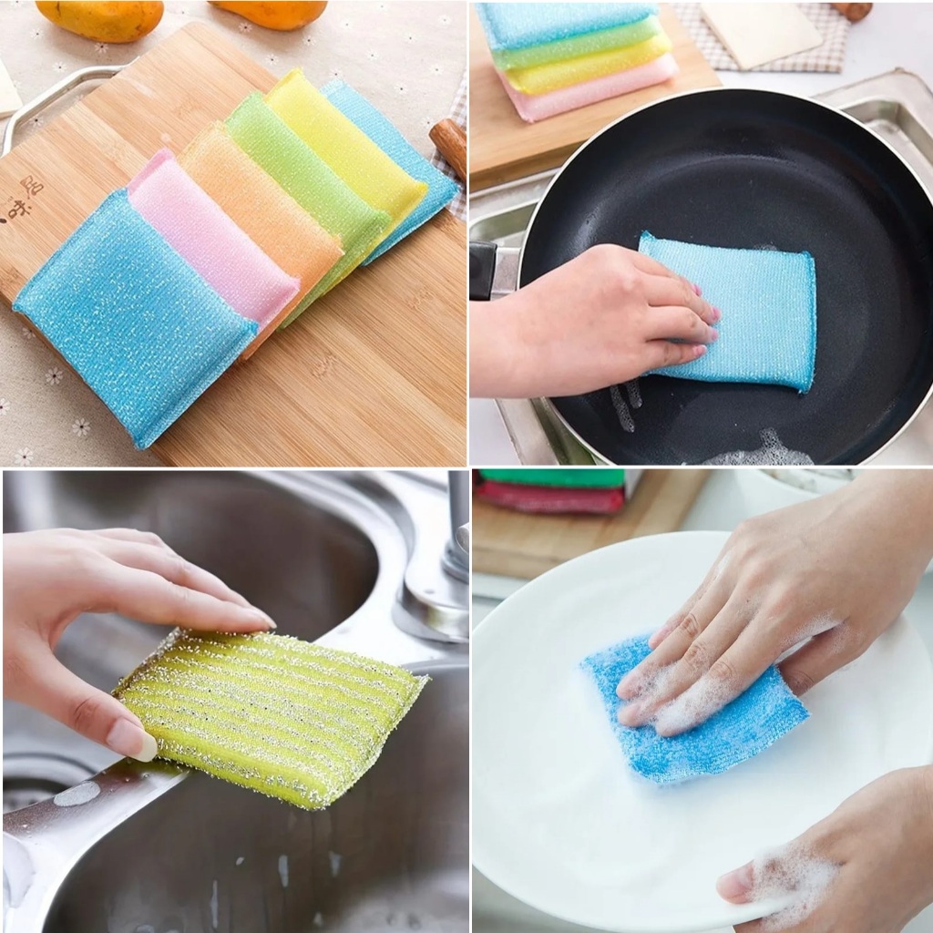 Jual Spons Cuci Piring Warna Warni Spon Sabut Jaring Alat Dishwashing ...