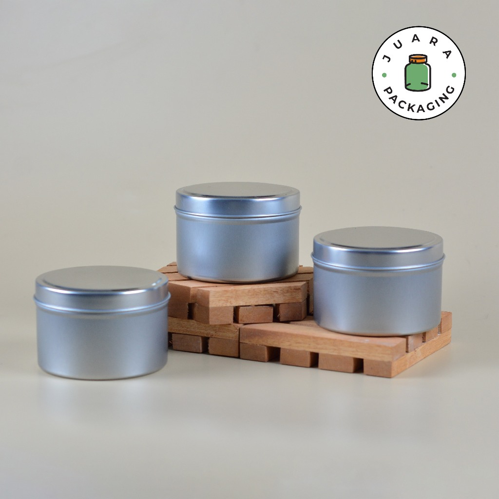 Jual Jar Aluminium 100 ml Wadah Kaleng Aluminium Silver Tin Jar Pomade ...