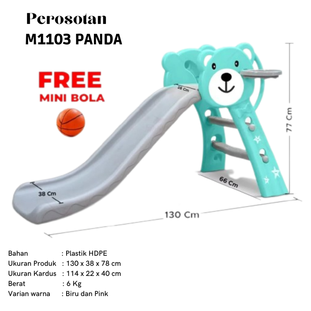 Jual SNI Perosotan Anak Mainan Seluncuran + Basket Mini Anak Playground ...