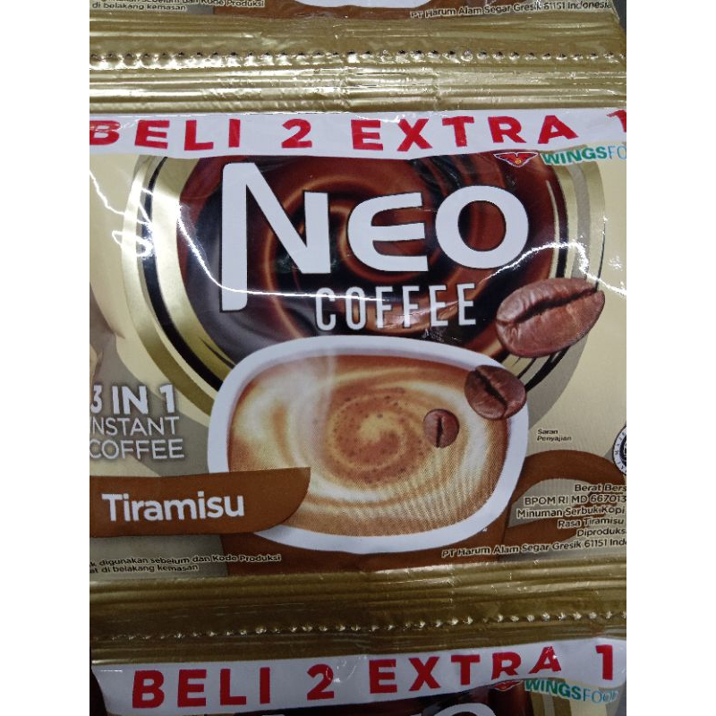 Jual Kopi susu neo rasa tiramisu per renceng isi 15 sachet | Shopee ...