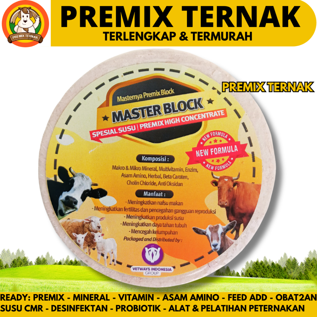 Jual MASTER BLOCK SUSU 500 GRAM - Premix Block Ternak - Mineral Blok ...