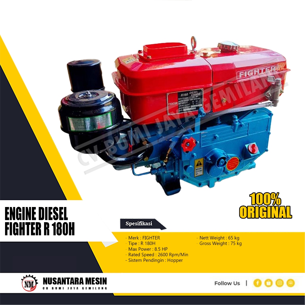 Jual MESIN PENGGERAK SERBAGUNA / ENGINE DIESEL FIGHTER R 180H SOLAR | Shopee Indonesia