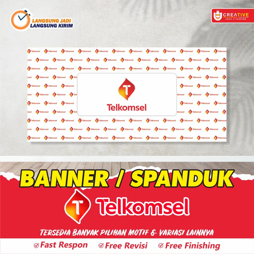 Jual Banner / Spanduk Backdrop Dinding Konter Telkomsel | Shopee Indonesia