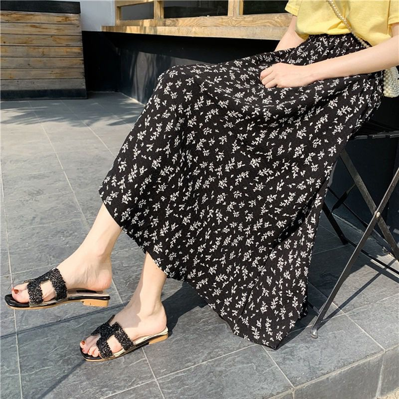 Jual FLORAL SKIRT | ROK A LINE MOTIF BUNGA KOREAN STYLE | ROK PANJANG ...