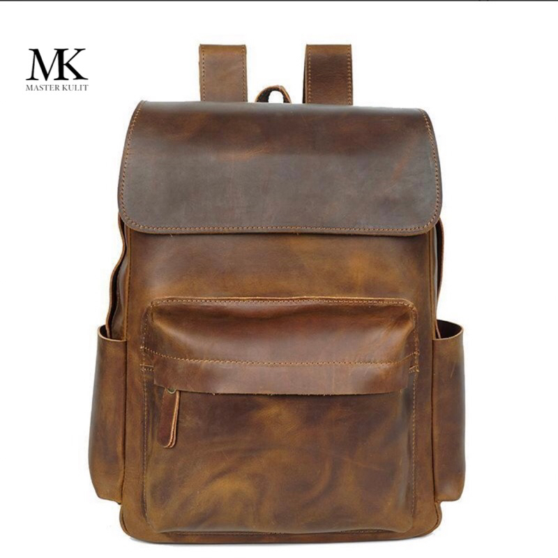 Jual Ransel Kulit Vintage Pria Untuk Bekerja Kuliah Keseharian Mk.64 ...