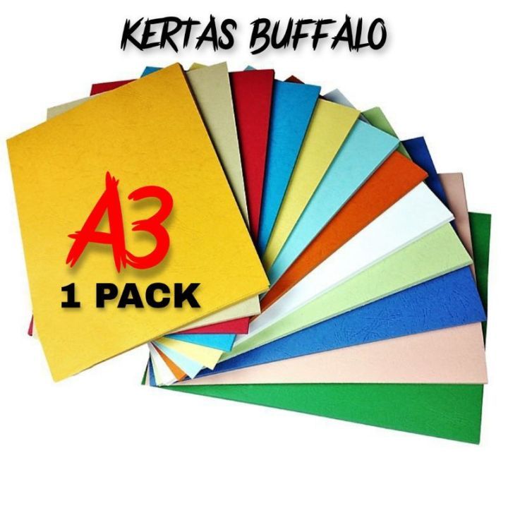 Jual Kertas Buffalo 230 GSM UKURAN A3 42X29,7CM HIJAU,MERAH,CREAM,BIRU ...