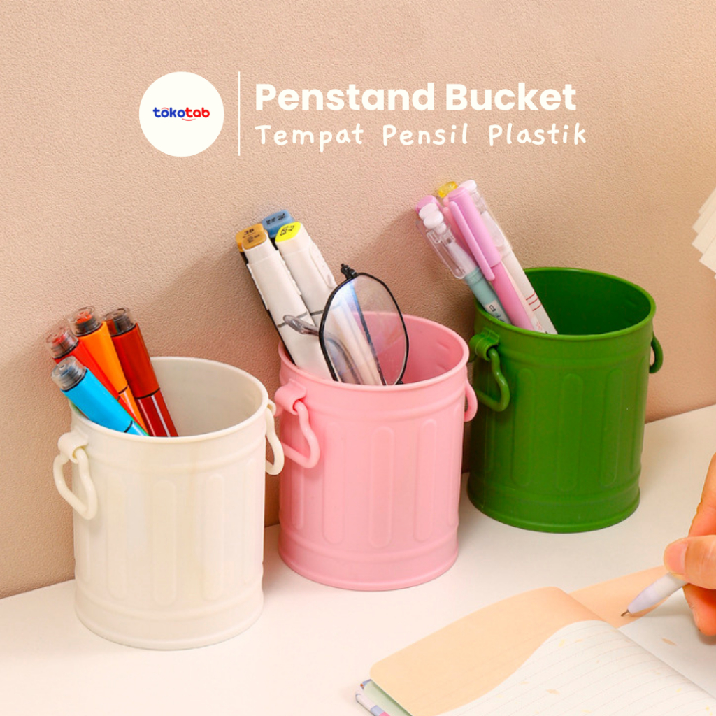Jual Tokotab - Tempat Pensil Penstand Bucket Plastik Pen Holder Ember ...