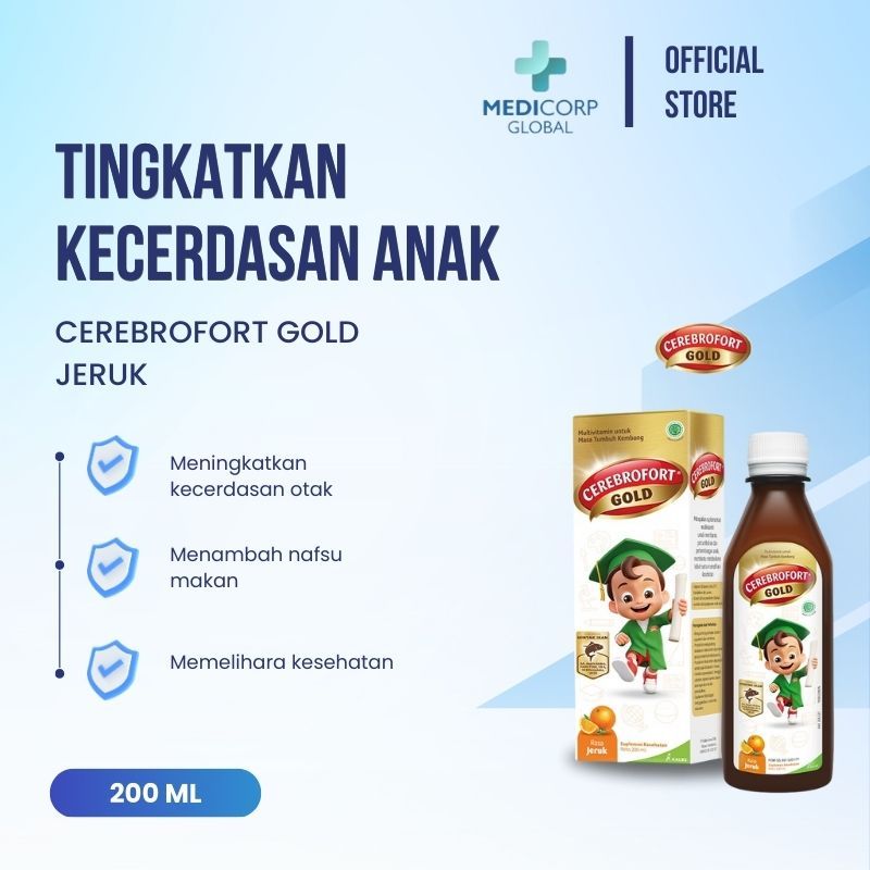 Jual [MEDICORP] Cerebrovit / cerebrofort gold JERUK vitamin otak daya ...