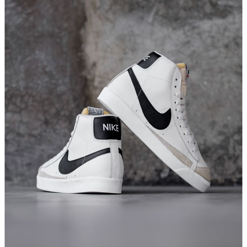 Jual Sepatu Casual Pria Wanita N!KE Blazer Mid 77 Vintage White Black ...