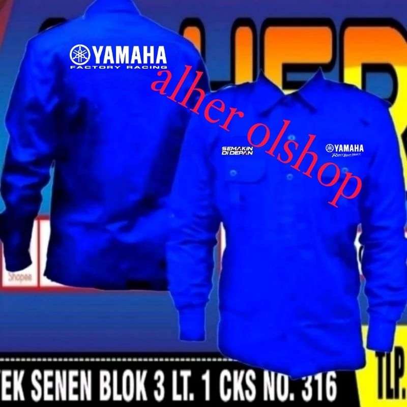 Jual kemeja Yamaha factory racing baju Yamaha factory racing seragam ...