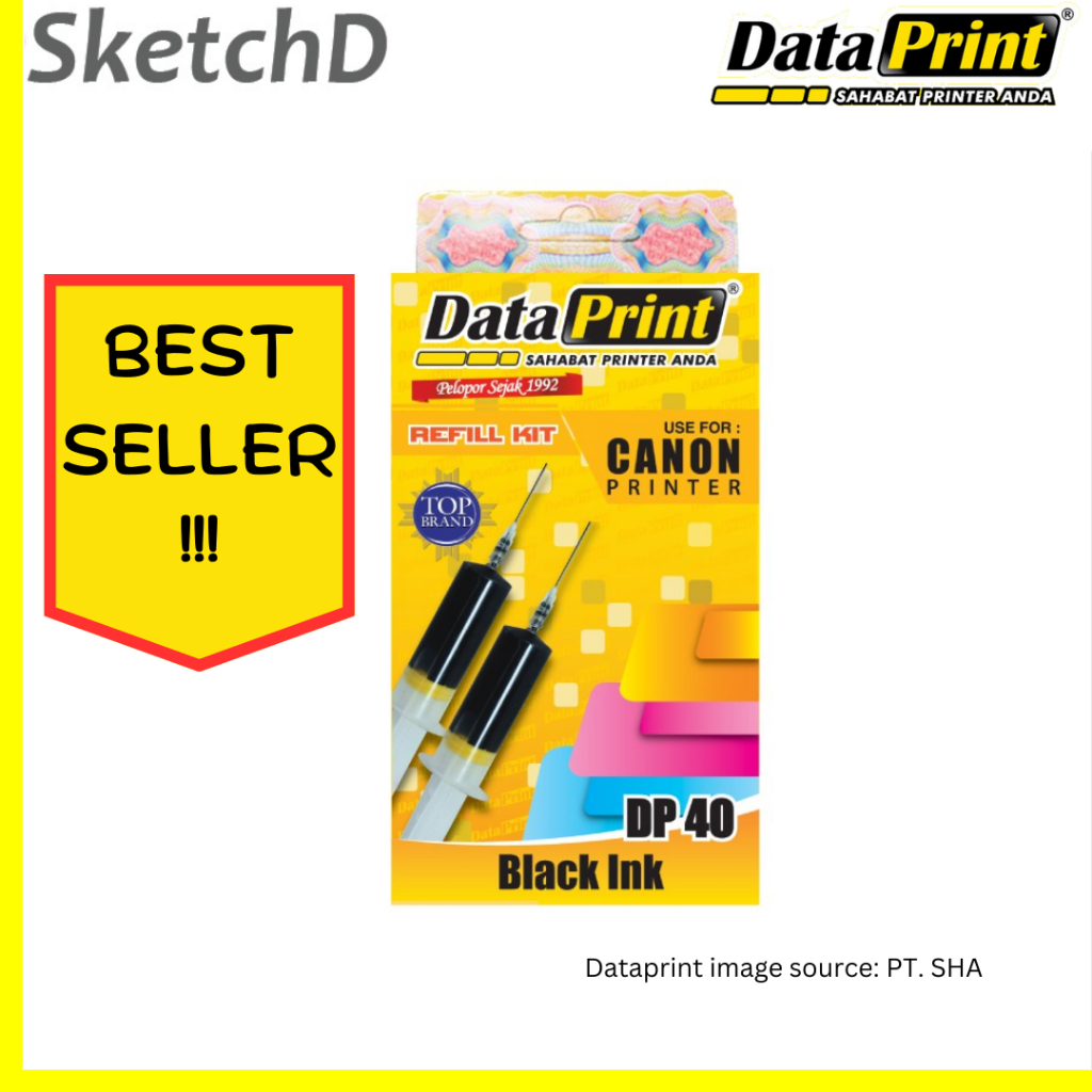 Jual Tinta Suntik isi ulang hitam Printer Canon Dataprint DP40 - Black Refill Kit DP 40 | Shopee ...