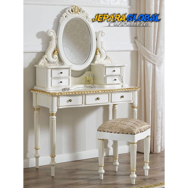 Jual Meja rias Ukir Duco kartini bulat - meja rias minimalis duco ...