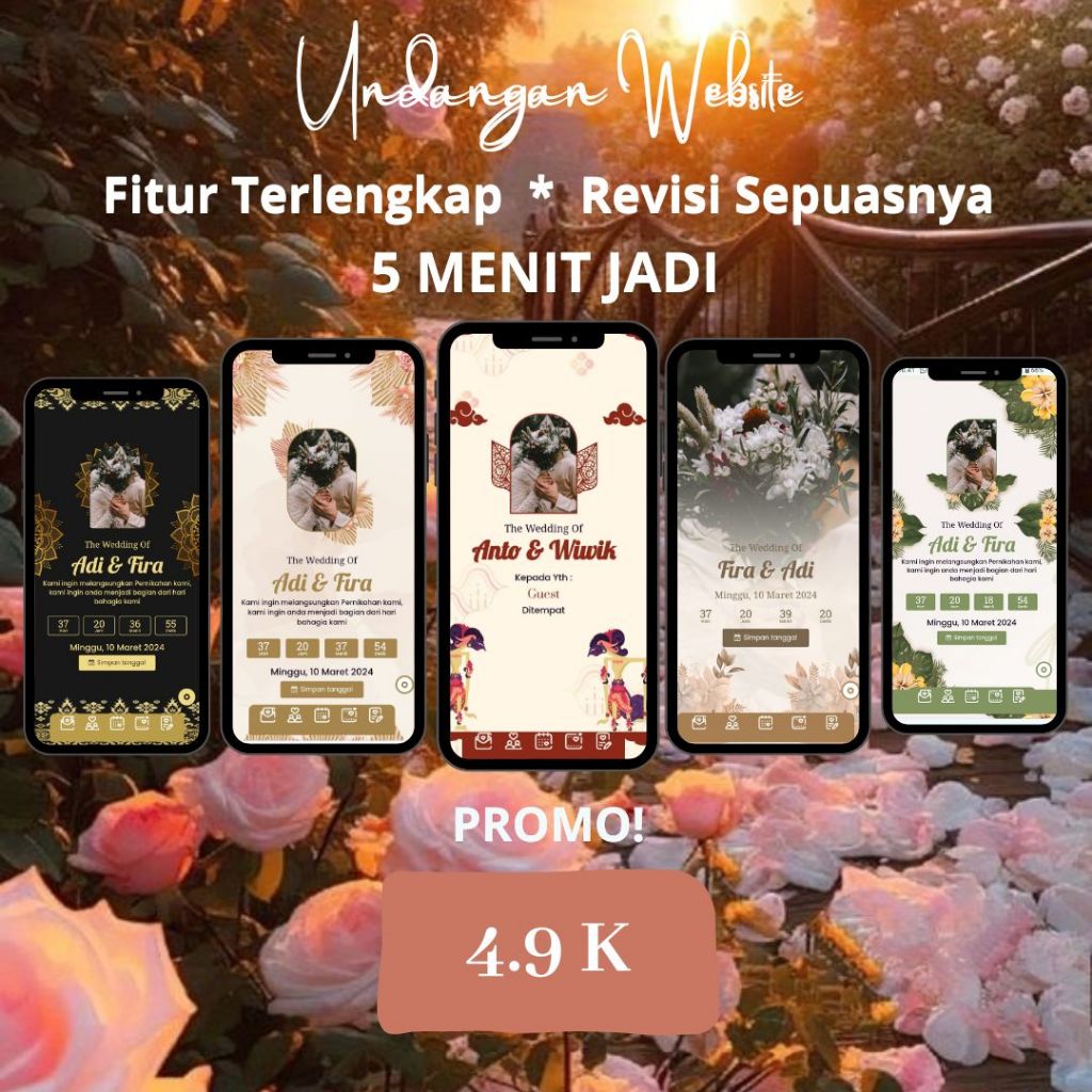 Jual Undangan Digital Website Web Pernikahan Cantik, Menarik, & Unik ...