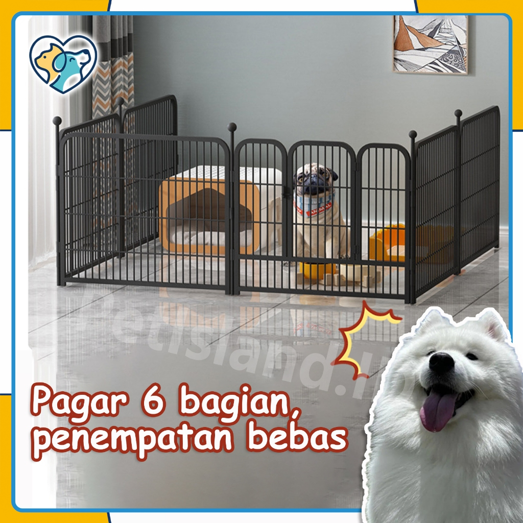 Jual Kandang Hewan Pagar Besi Large Size Pet Cage Anjing Kucing Kandang ...