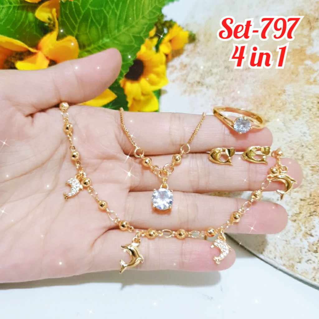 Jual SET PERHIASAN WANITA MOTIF MATA SATU GELANG MOTIF AKSESORIS ...