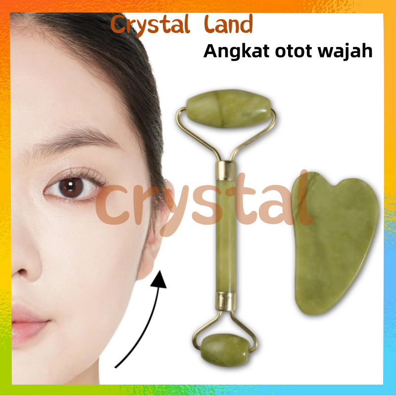 Jual Alat Pijat Muka Wajah Jade Roller / Face Beauty Guasha Board ...