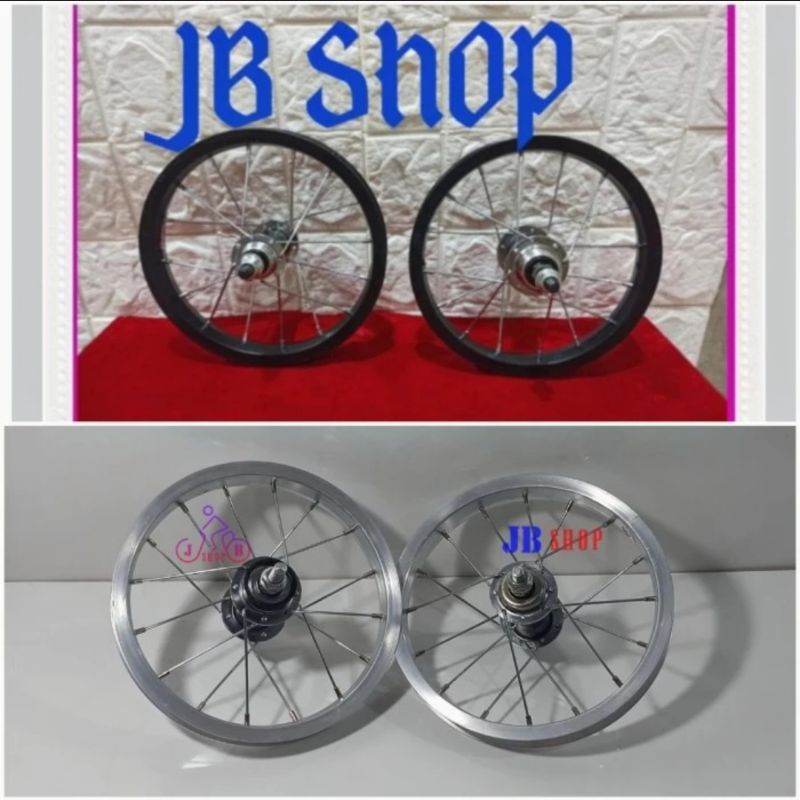 Jual VELG SEPEDA 12 ALLOY WHEEL SET RODA SEPEDA 12 TEBAL STEL JADI MINI ...