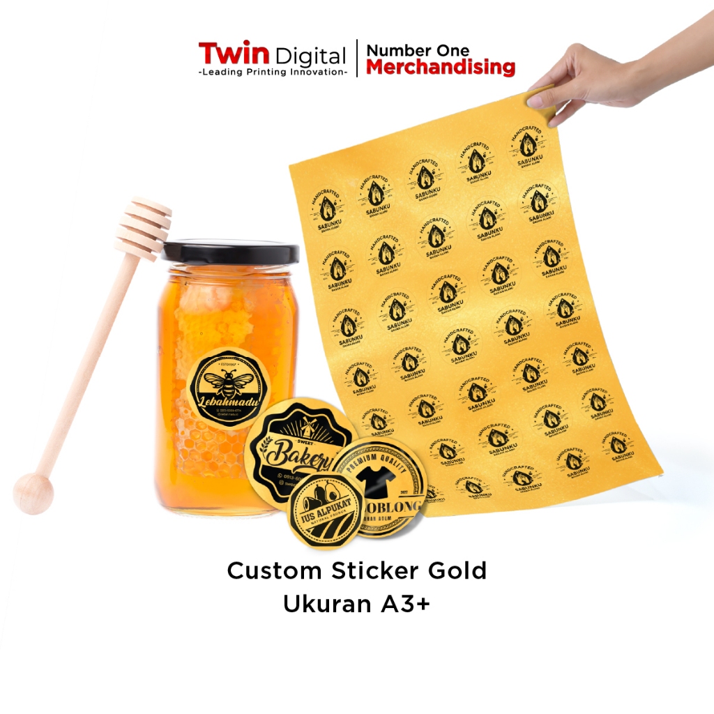 Jual Twindigital Custom Sticker Gold Metallic Label Kemasan Segel ...
