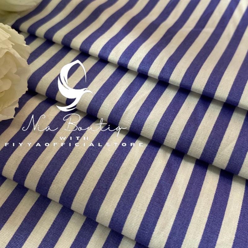 Jual KAIN KATUN JEPANG MOTIF GARIS SALUR STRIPE | Shopee Indonesia