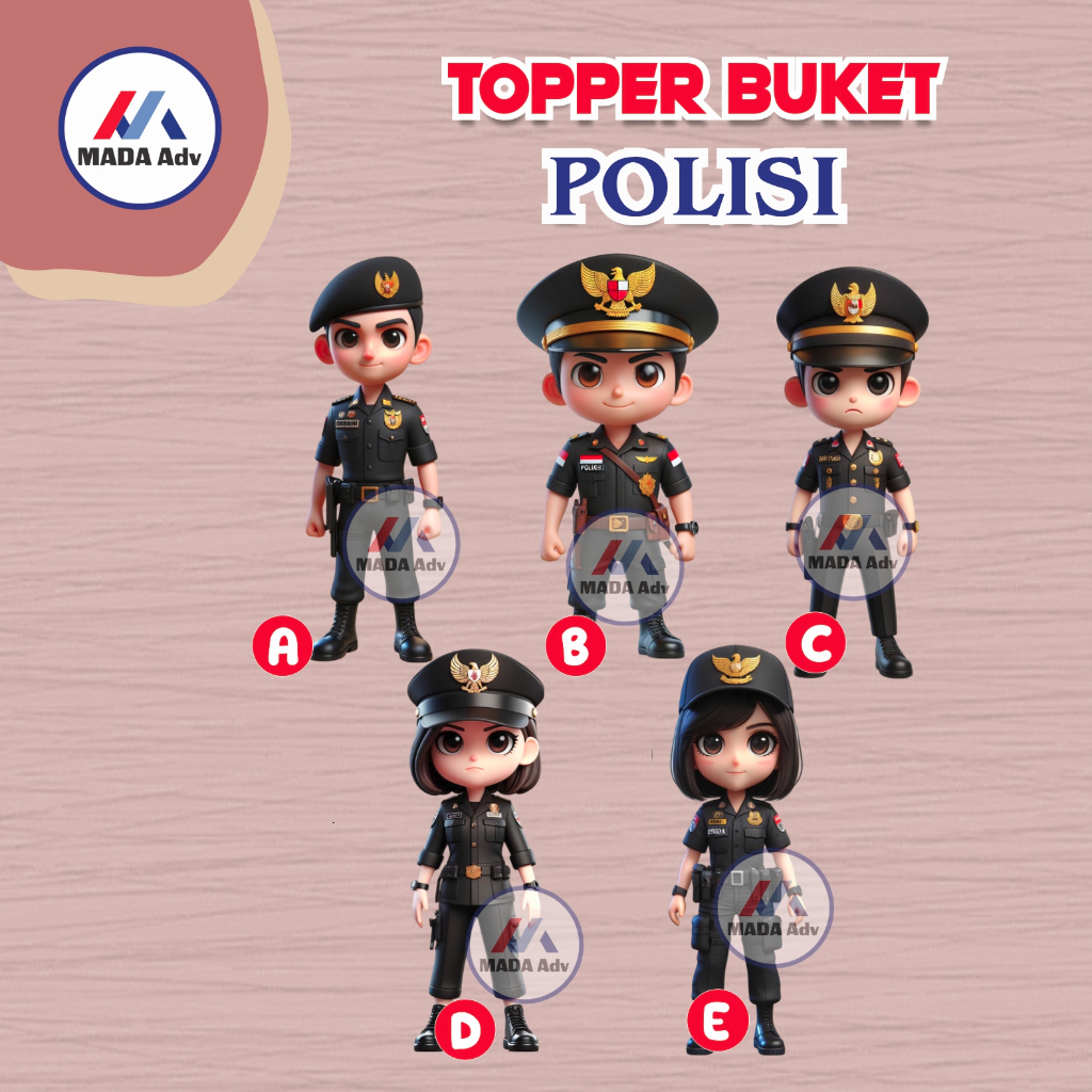 Jual Topper Profesi/ Topper Buket Polisi 3D/ Topper Buket Dharmawanita ...