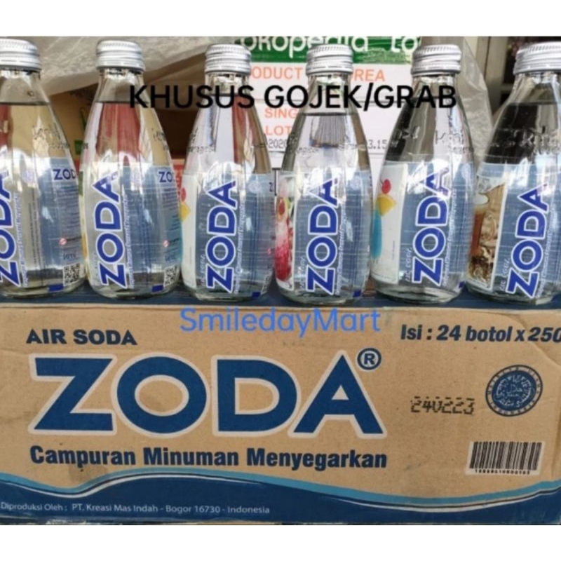 Jual Zoda Air Soda 250ml Botol | Air Soda Tawar Botol 250ml 1 Dus 24 ...