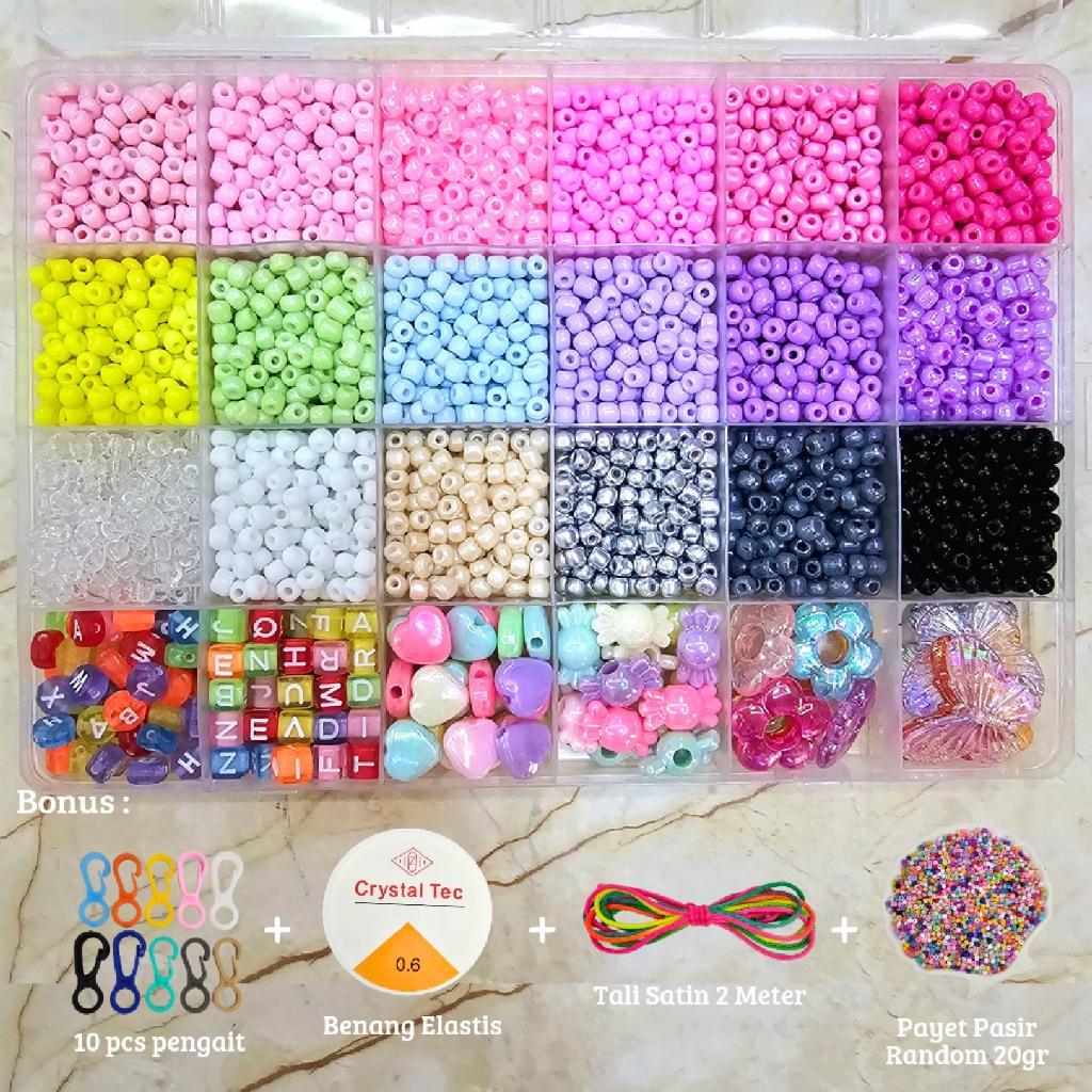 Jual Manik Manik Pasir 1 Box - Manik2 Mote Payet Pasir Paket DIY (BONUS ...