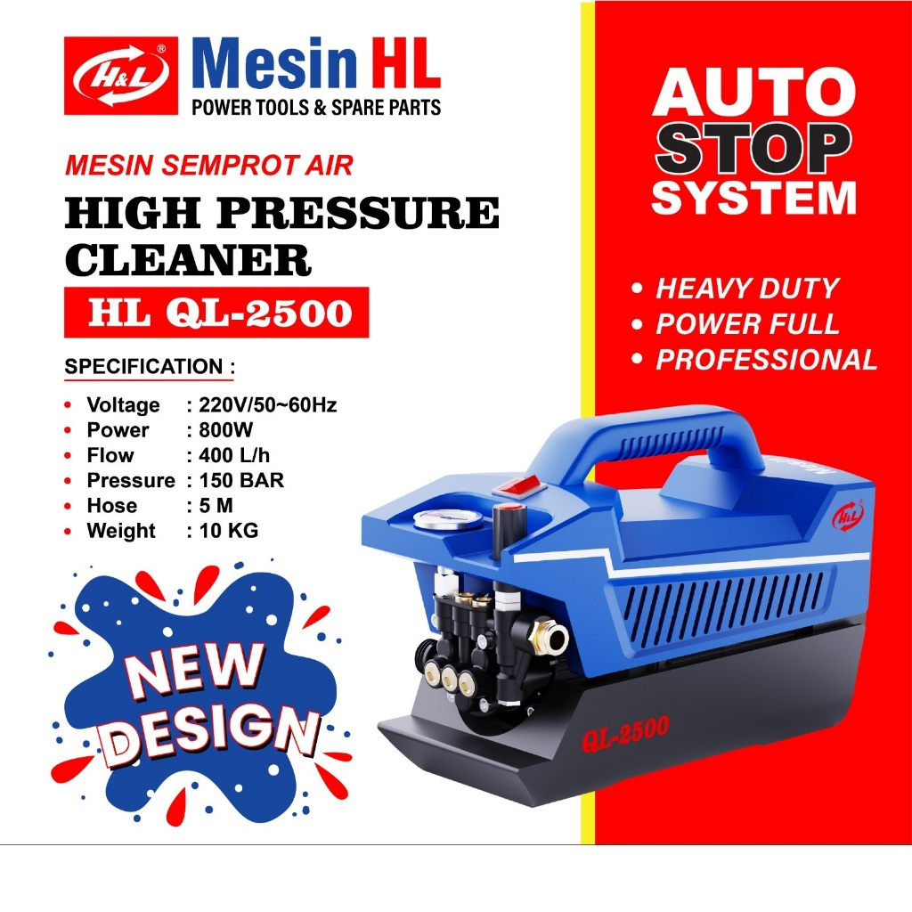 Jual Mesin Steam Cuci Jet Cleaner High Pressure Washer H&L QL-2500(150 ...