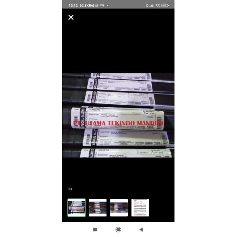 Jual Kawat Las Tig Lincoln 5CrMO diameter 2,4 mm AWS ER80S-B6 | Shopee ...