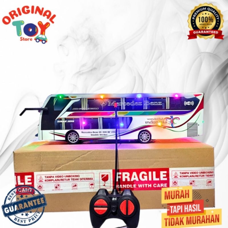 Jual Mainan remote control Bus Telolet Basuri Double Decker termurah ...
