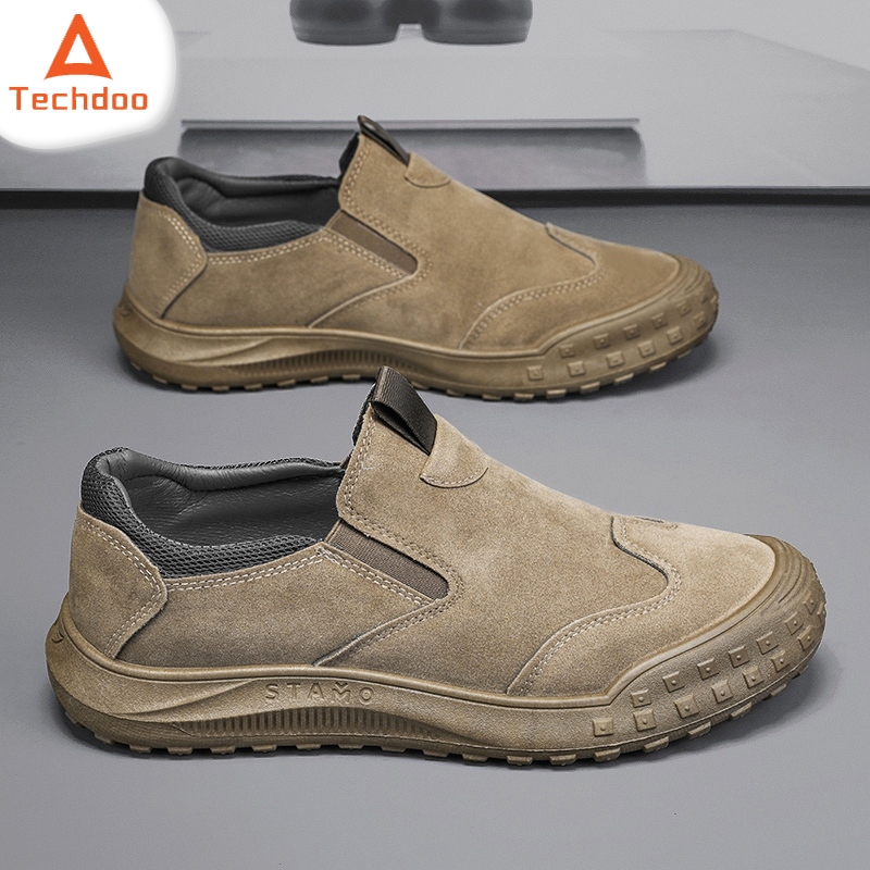 Jual Techdoo Sepatu Slip On Pria Sneakers Kerja Formal Selop Casual Fashion Kantor Cowok ...