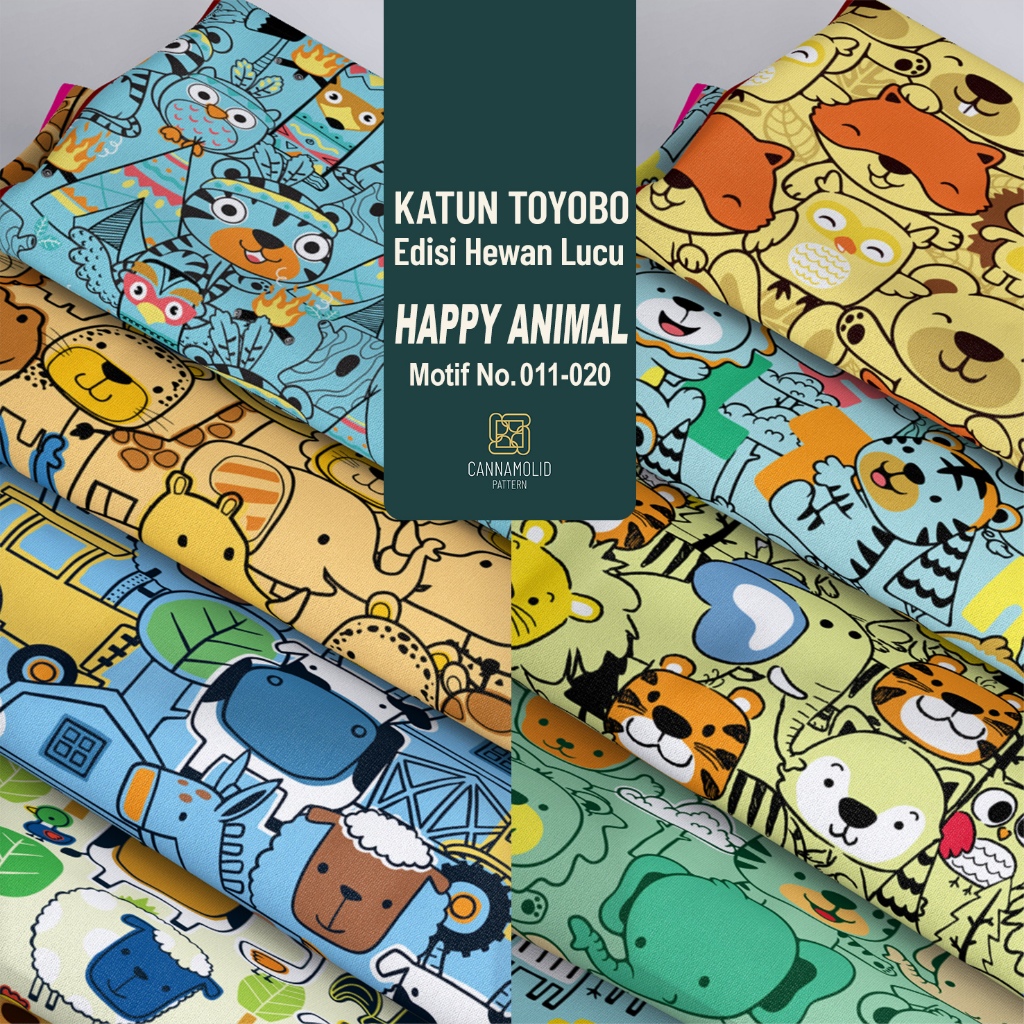 Jual Kain Toyobo Motif HEWAN LUCU | Lebar 145cm | Katun Printing Sublim ...