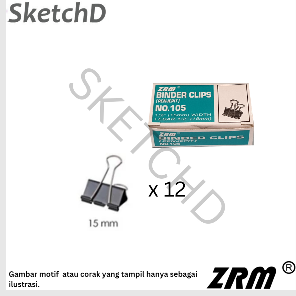 Jual Binder Clip 105 / Penjepit Kertas ZRM - Mini - 12pcs | Shopee ...