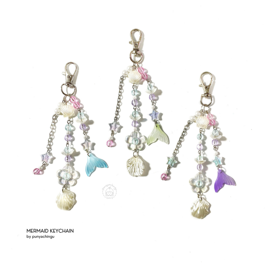 Jual Mermaid Keychain | Beads Keychain Phone Charm | Shopee Indonesia