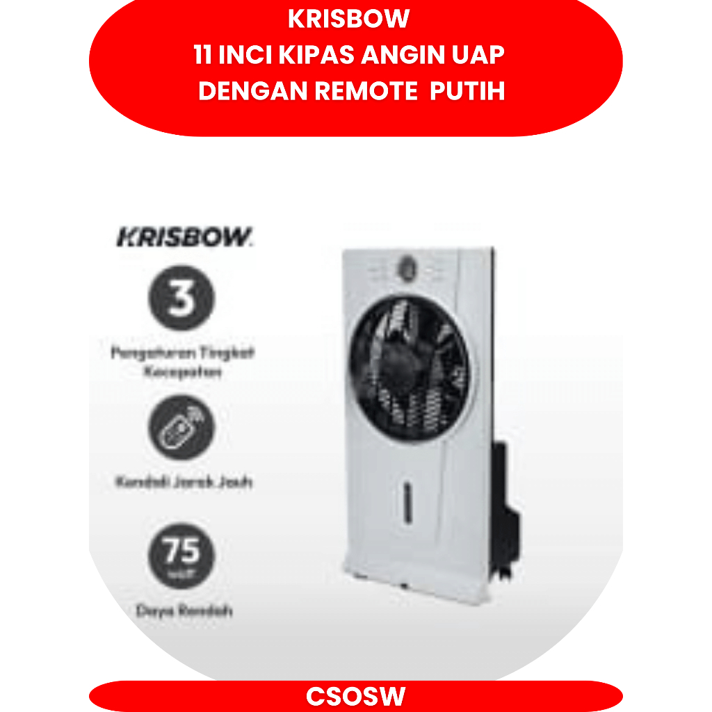 Jual Krisbow Kipas Angin Uap Dengan Remote Putih 11 Inci | Shopee Indonesia