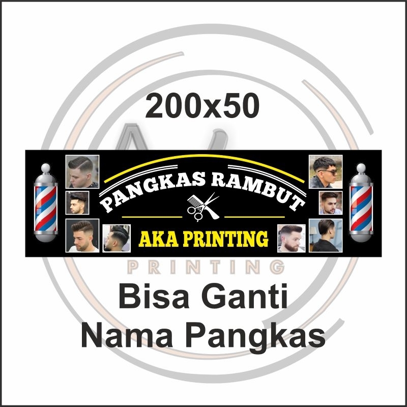 Jual Spanduk / Banner Pangkas Rambut, Ukuran 200x50 bisa ganti nama ...