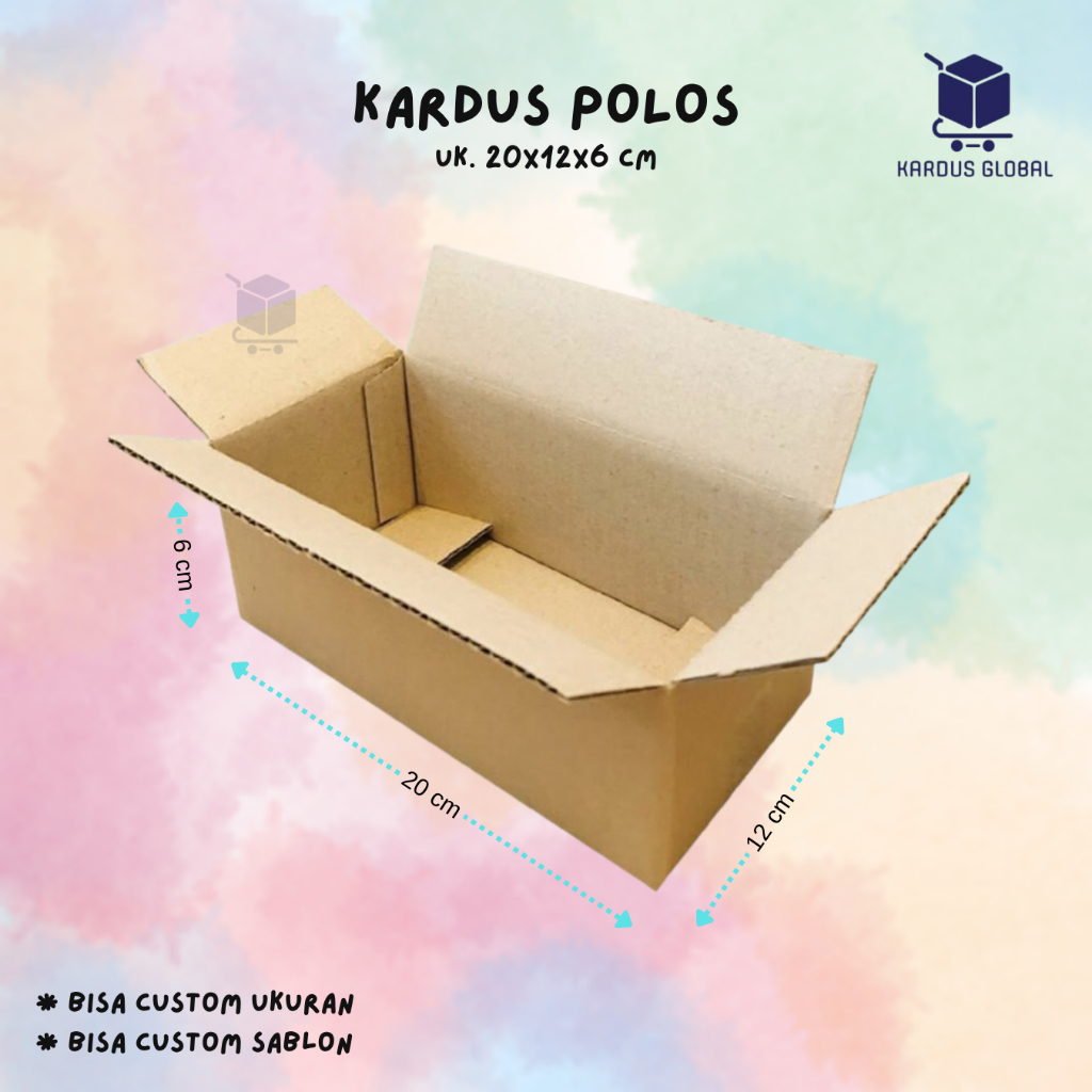 Jual KARDUS BOX POLOS BARU UKURAN 20X12X6 CM | Shopee Indonesia