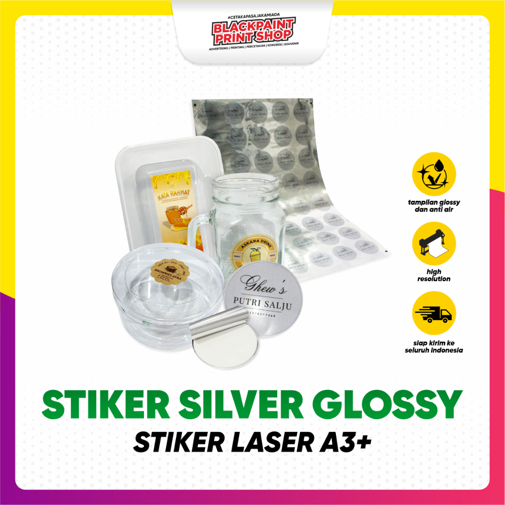 Jual Stiker Label Laser A3+ Silver Glossy / Stiker Kemasan Makanan ...