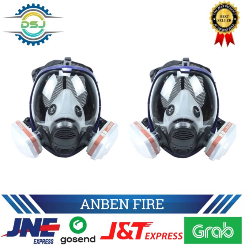 Jual Masker Full Face Double Respirator C/W Filter ANBEN FIRE | Shopee Indonesia