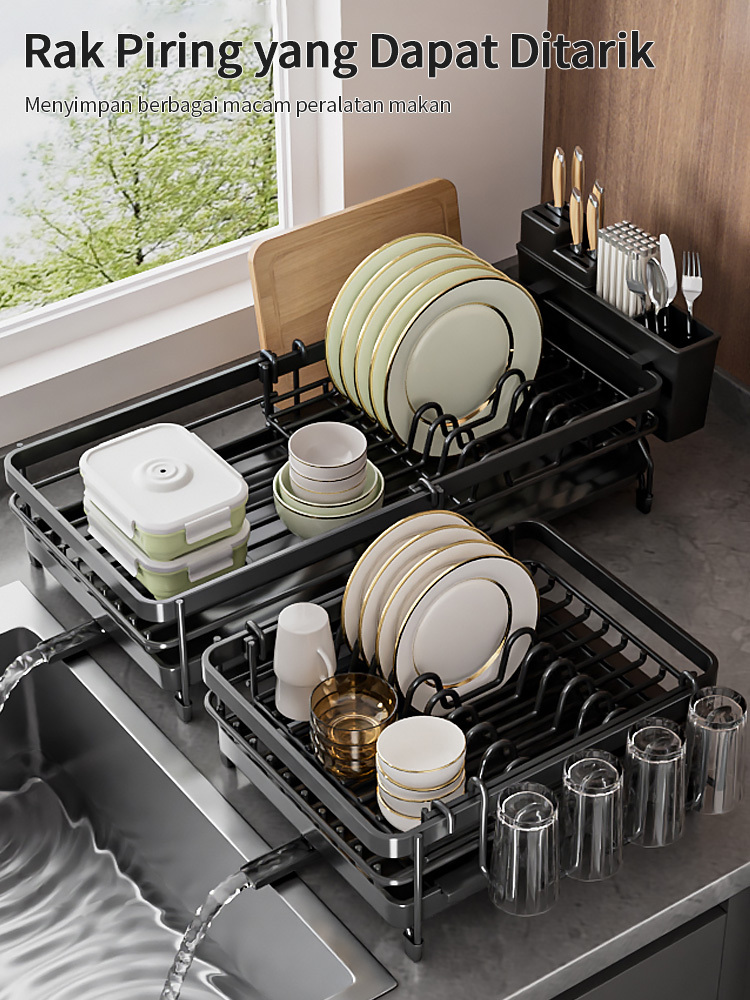 Jual Rak piring Multifungsi Rak Cangkir Dapur Penyimpanan Rak Pengering ...
