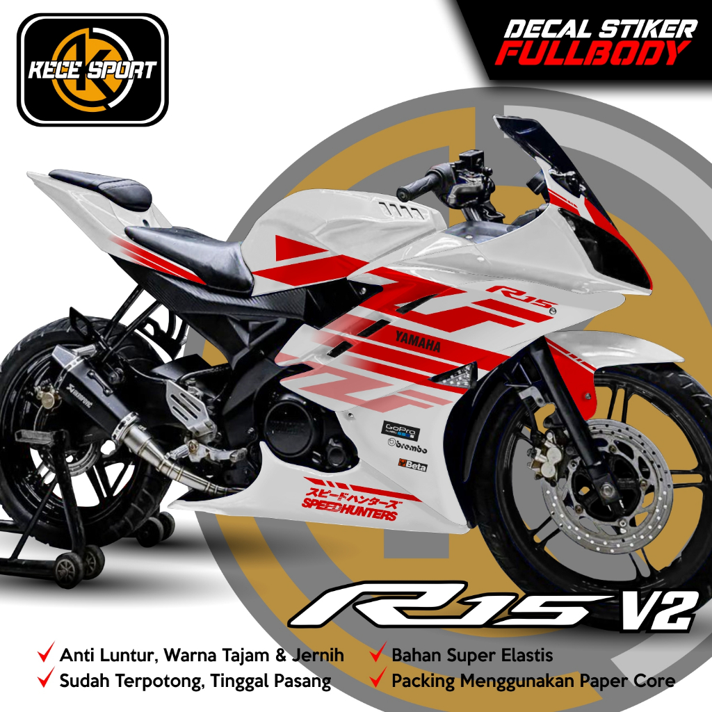 Jual STICKER DECAL MOTOR YAMAHA R15 V2 FULL BODY PREMIUM QUALITY YZF ...