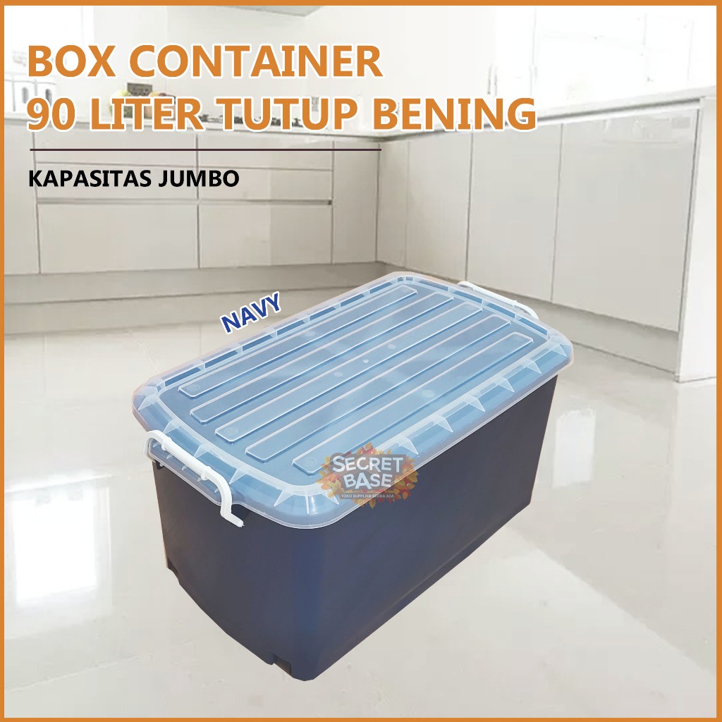 Jual BOX CONTAINER 90 LITER - Dengan Roda / Box Plastik Serbaguna / Box ...