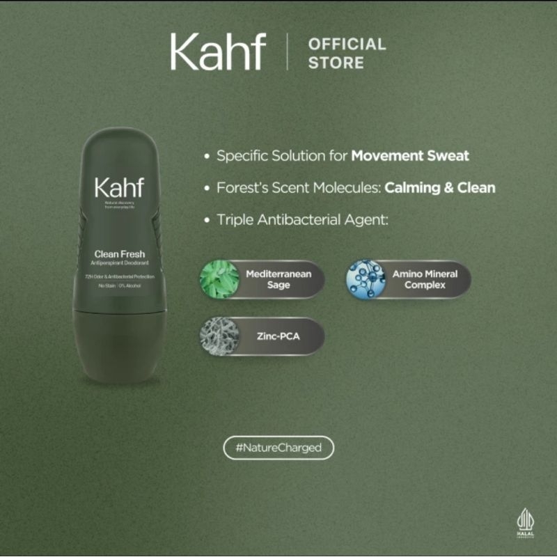 Jual KAHF CLEAN FRESH ANTIPERSPIRANT DEODORANT 45ML | Shopee Indonesia